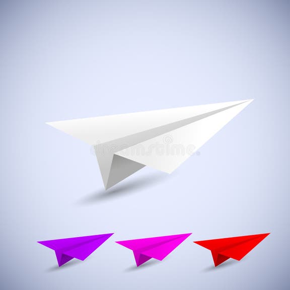 Origami Airplane Set. Vector Illustration Stock Vector - Illustration ...