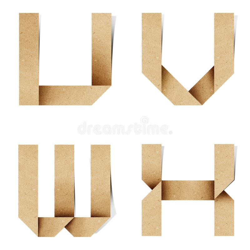 Origami Alphabet Letters Recycled Paper Craft Stock Image - Image of ...