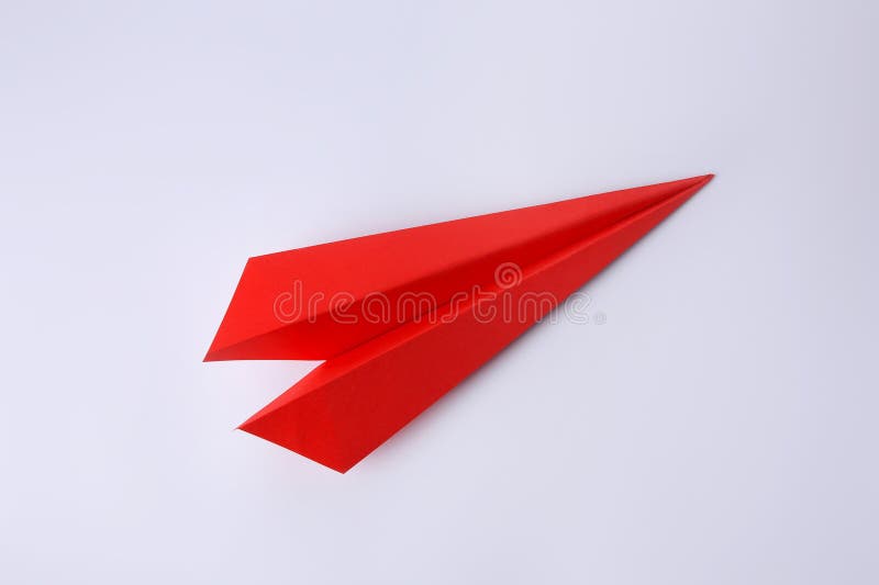 Origami Art. Paper Plane on White Background, Top View Stock Image ...
