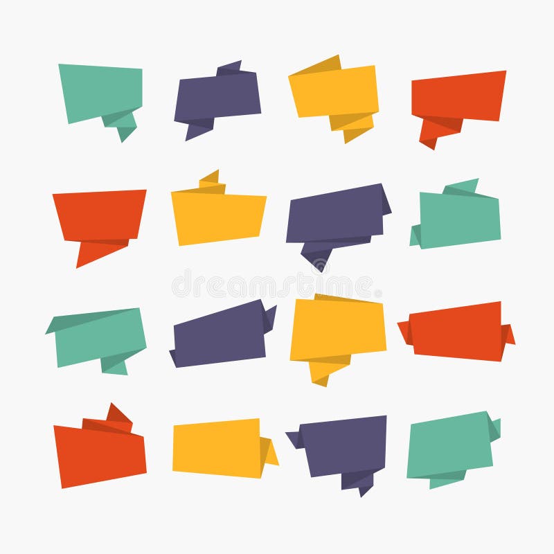 ORIGAMI BANNERS COLLECTION stock vector. Illustration of color - 158172533