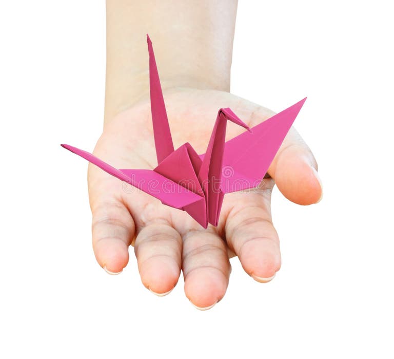 Origami bird on the hand. stock image. Image of asian - 21554393