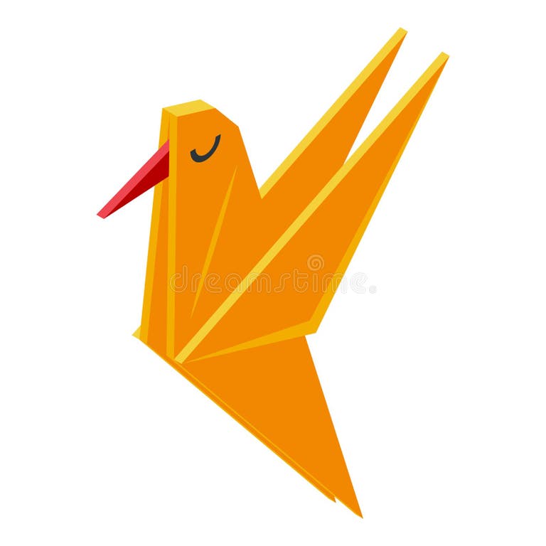 Origami Bird Icon Isometric Vector. Paper Bird Stock Vector ...