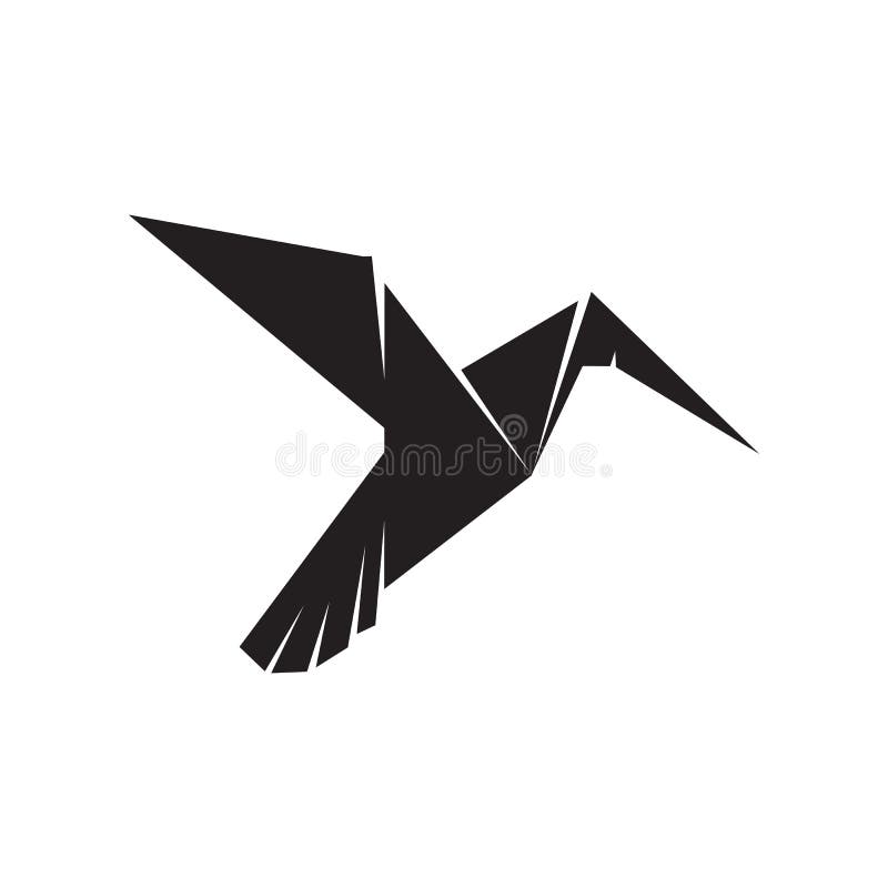 Origami Bird Logo Design Template Stock Illustration - Illustration of ...