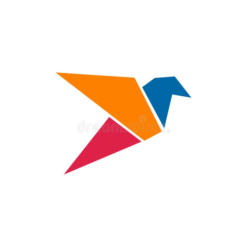 Origami Bird Logo Icon Design Template Stock Vector - Illustration of ...