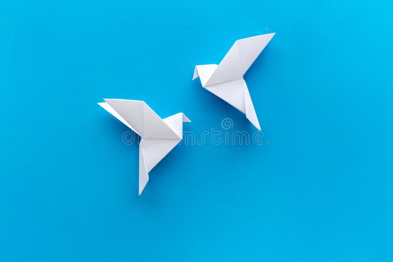 Origami Birds are Flying, Overhead Top View Stock Photo - Image of asia ...