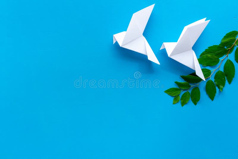 Origami Birds are Flying, Overhead Top View Stock Image - Image of ...
