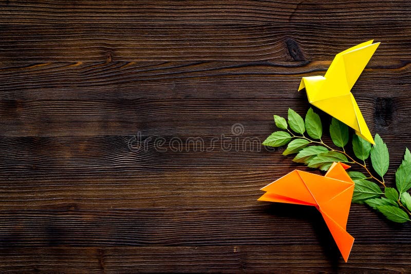 Origami Birds are Flying, Overhead Top View Stock Photo - Image of ...