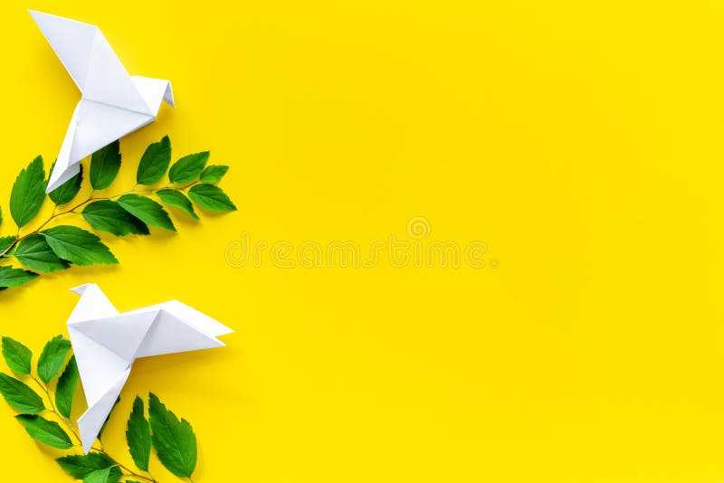 Origami Birds are Flying, Overhead Top View Stock Image - Image of ...