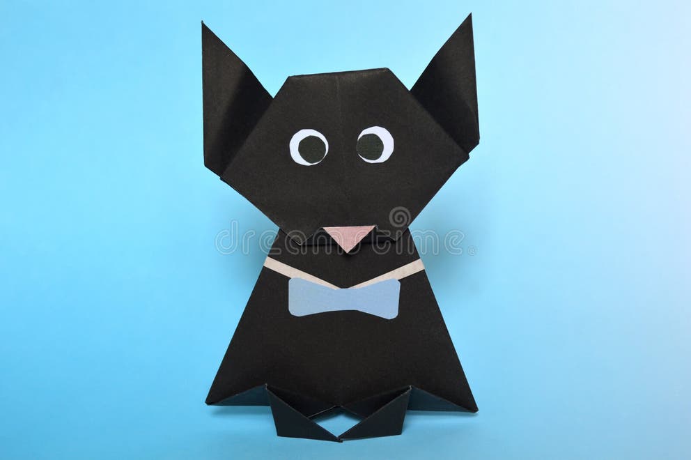 Origami black cat stock image. Image of culture, folding - 102949583