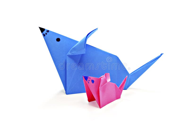 Origami Blue Mouse on the White Background Stock Image - Image of artistic, almond: 243319921