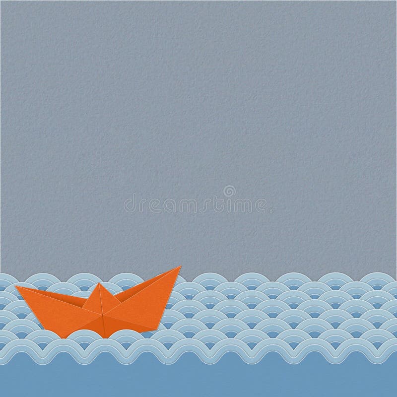 Origami boat paper art stock illustration. Illustration of sail - 83167672