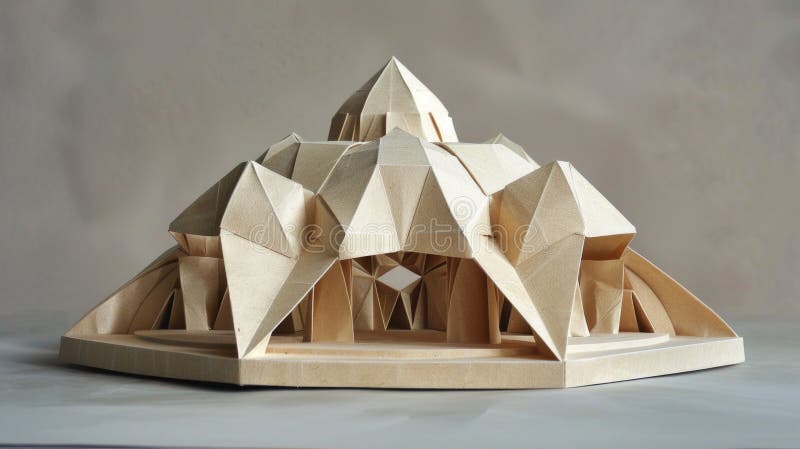 Origami Buildings and Structures Art Stock Illustration - Illustration ...