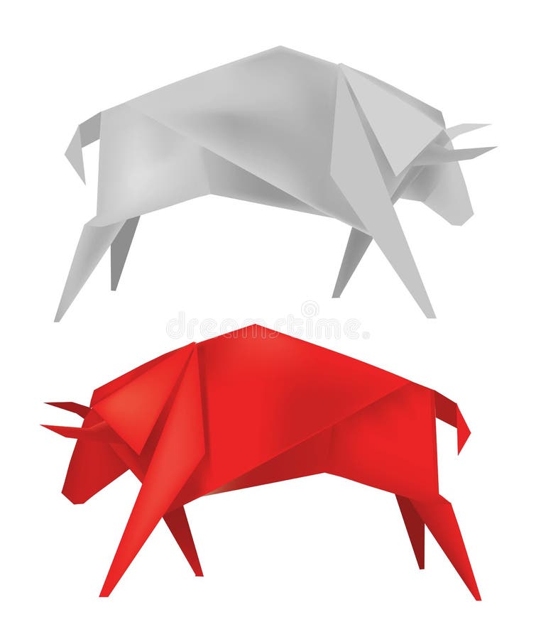 Origami_bull ilustración del vector. Ilustración de enojado - 34137064