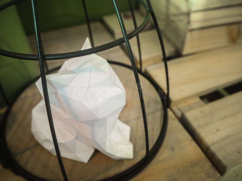 Origami cat in cage stock photo. Image of style, animal - 85005890