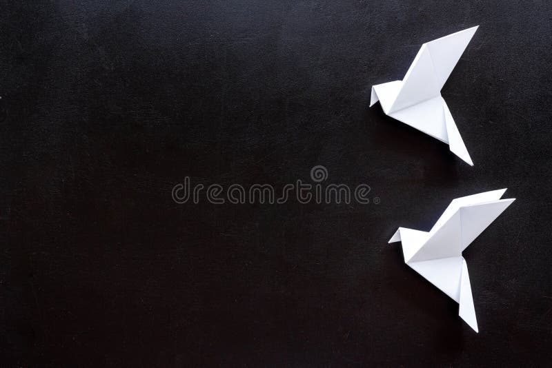 Origami Concept. Paper Birds Top View, Copy Space Stock Photo - Image ...
