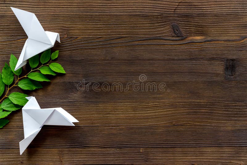 Origami Concept. Paper Birds Top View, Copy Space Stock Photo - Image ...
