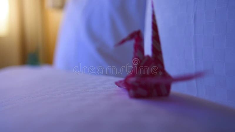 Origami Crane Made from Newspaper Text Stock Video - Video of technique ...