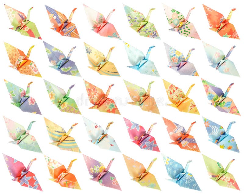 Origami cranes pattern stock image. Image of isolated - 14665405
