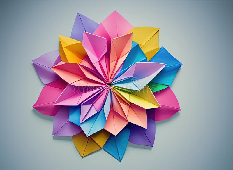 Origami. stock illustration. Illustration of petal, symmetry - 275196743