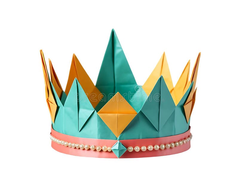 Elegant Origami Crown or Handcrafted Paper Royalty Tiara Stock ...