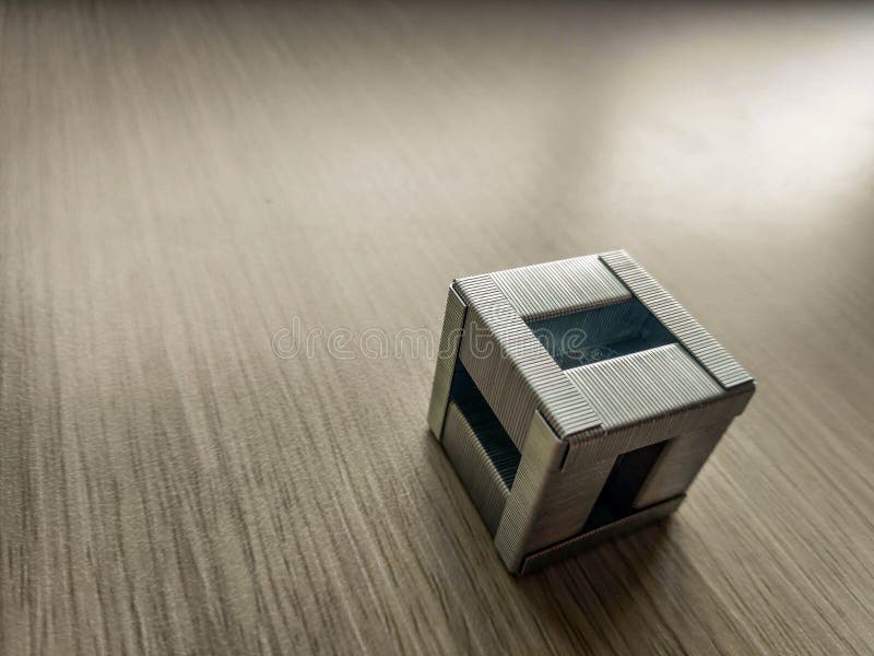 Origami Cube Made Silver Staples Stock Photos - Free & Royalty-Free ...