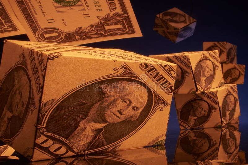 Origami Cubes Made from US Dollars Stock Photo - Image of affluence ...