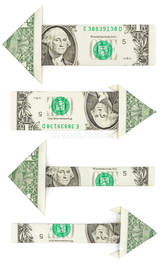 Money Origami DIGIT 2 Number Real One Dollar Bill Isolated on White ...