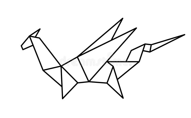 Dragon in Geometric Flat Modern Style, Logo Design Stock Vector ...