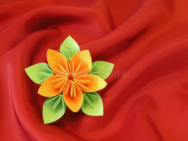 Red origami flower stock image. Image of card, nature - 13043395