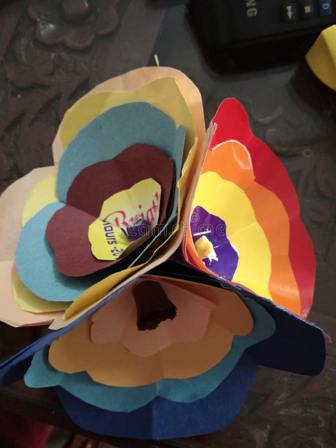 Origami flower editorial image. Image of layered, tricolored - 133915375