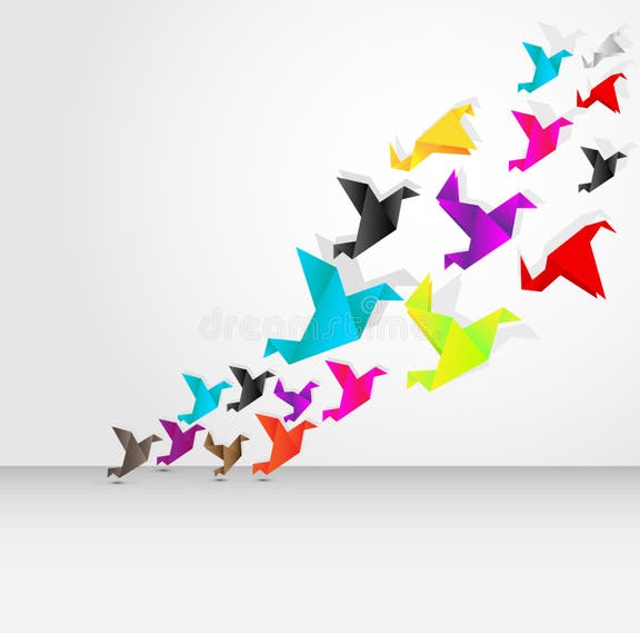 Origami flying stock illustration. Illustration of fold - 24289535