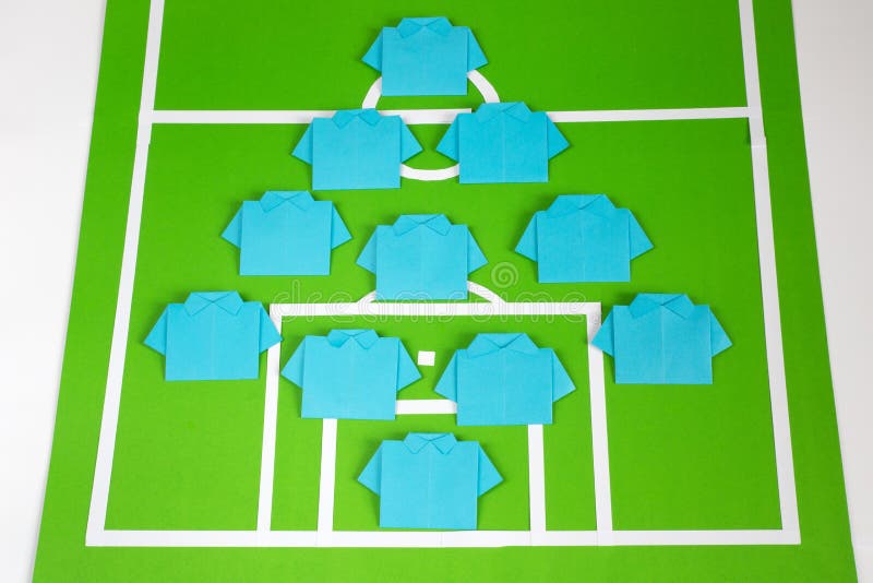 Origami Football Formation Tactics Stock Photo - Image of paper, spring ...