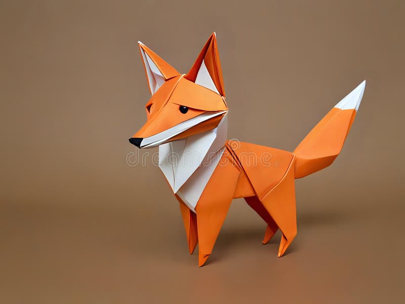 Origami Fox - Generated by Ai Stock Illustration - Illustration of ...