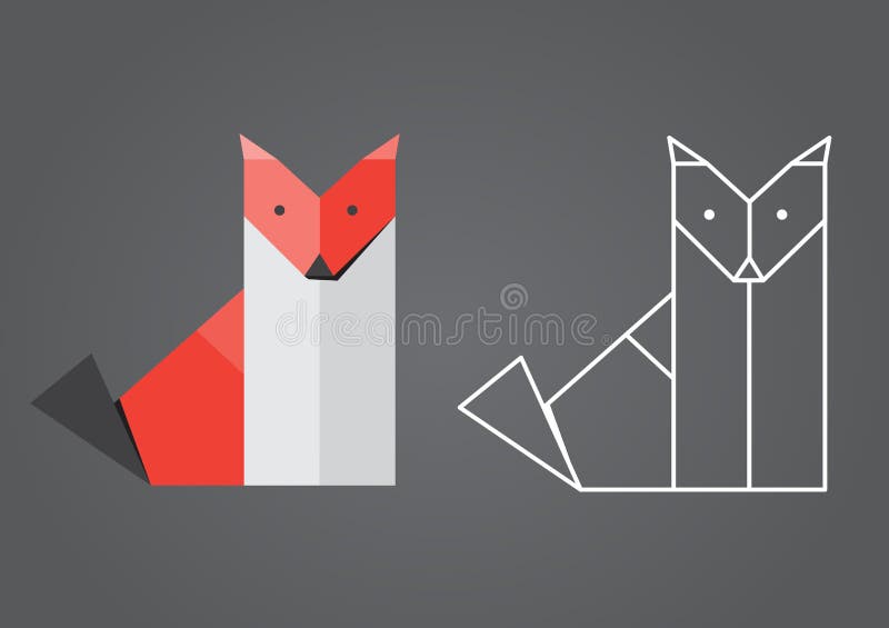 Origami Fox stock vector. Illustration of symbol, poly - 71742979