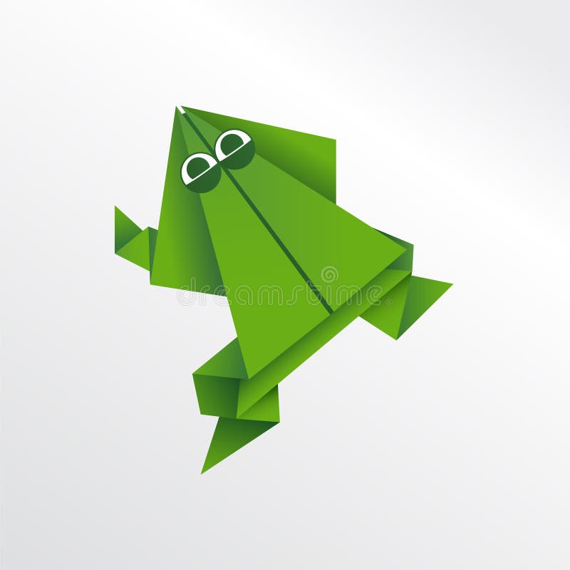 Origami frog stock illustration. Illustration of handicrafts - 93566965