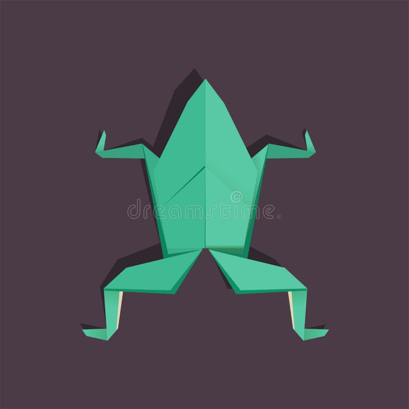 Origami Frog on Dark Background. Isolated Vector Stock Vector ...