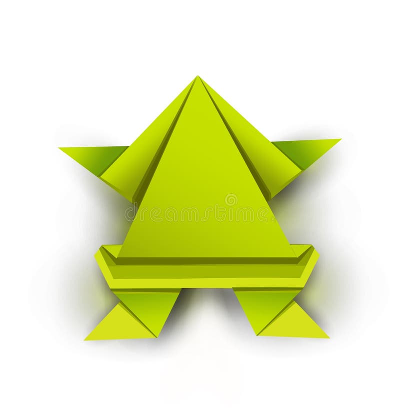 Green origami frog stock vector. Illustration of pattern - 109865463