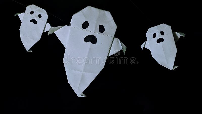 Ghost Origami Paper Craft for Helloween Stock Image - Image of darkness ...