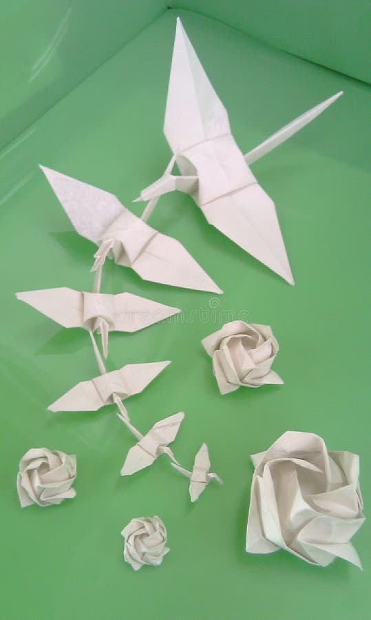 Origami on Green stock image. Image of green, origami - 55280649