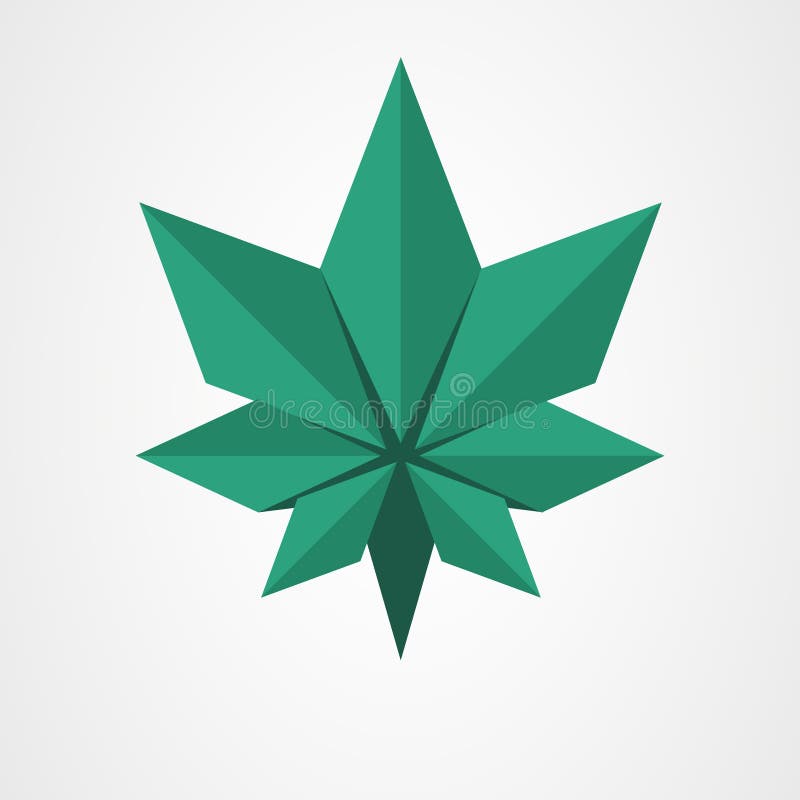 Origami green leaf stock vector. Illustration of abstract - 83886723