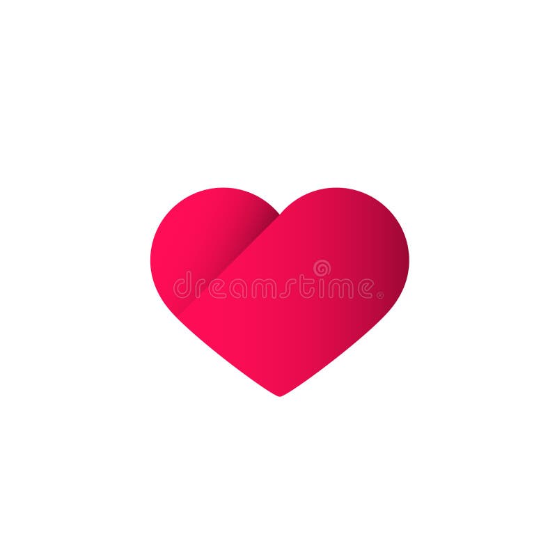 Origami Heart Icon stock vector. Illustration of love - 111659344