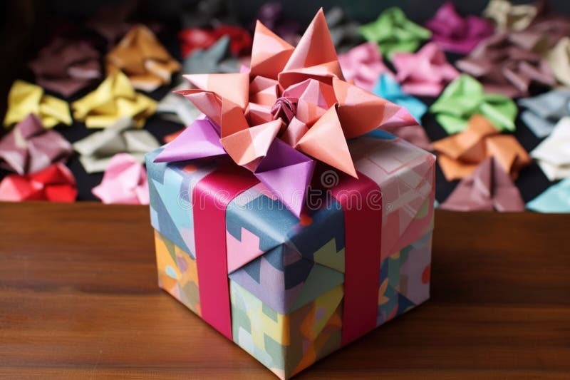 Origami-inspired Birthday Gift Wrapping Idea Stock Illustration ...