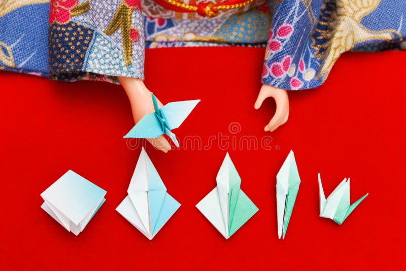 Origami lesson stock image. Image of female, craft, miniature - 13441339