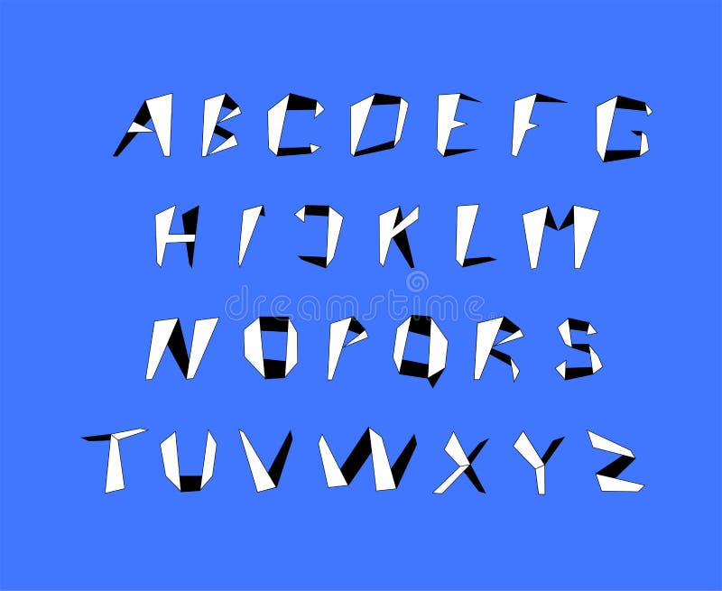 Origami Letters Set. Vector Alphabet Stock Vector - Illustration of ...