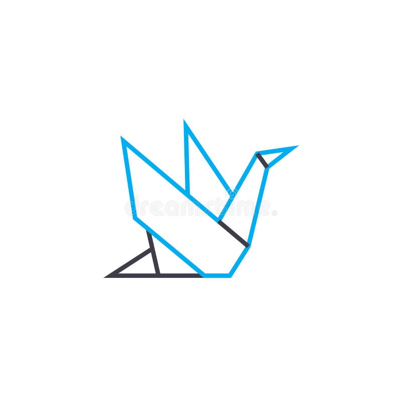 Origami Linear Icon Concept. Origami Line Vector Sign, Symbol ...