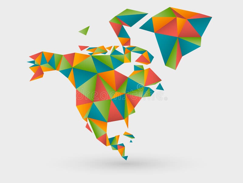 Origami Map of North America Stock Vector - Illustration of boundary ...