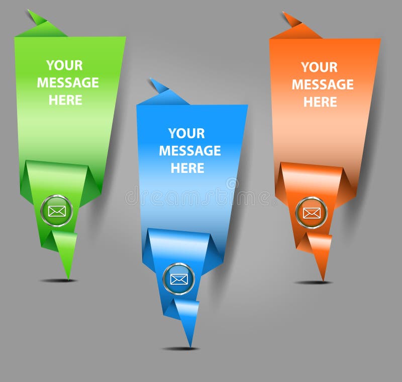 Origami Message Template Collection Stock Vector - Illustration of ...