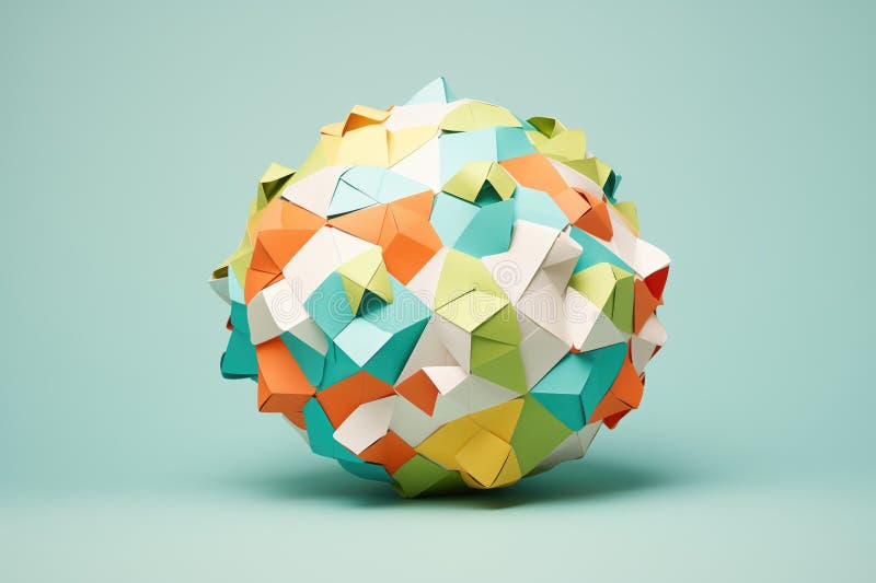 Origami Modular Shapes Formed into a Sphere Stock Photo - Image of ...