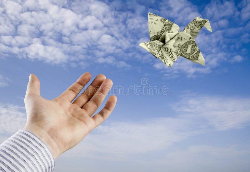 Origami Money Bird stock photo. Image of soar, money, success - 4762620