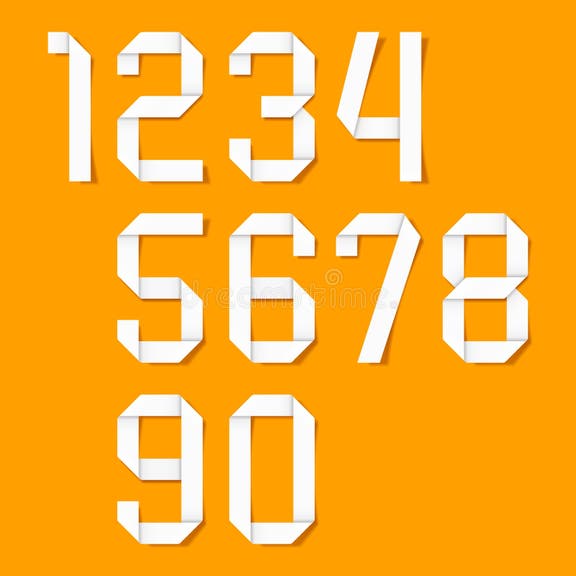 Origami numbers set stock vector. Illustration of seven - 25670545